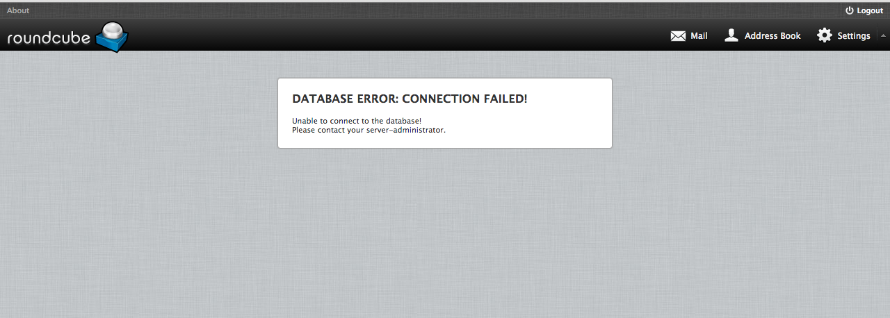 Roundcube DATABASE ERROR: CONNECTION FAILED - PHEONIX SOLUTIONS Roundcube DATABASE ERROR: CONNECTION FAILED - PHEONIX SOLUTIONS