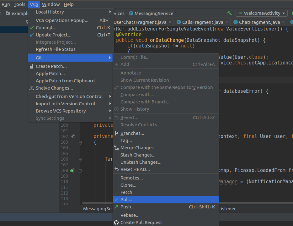 How to use push,pull,commit in android studio. - PHEONIX SOLUTIONS
